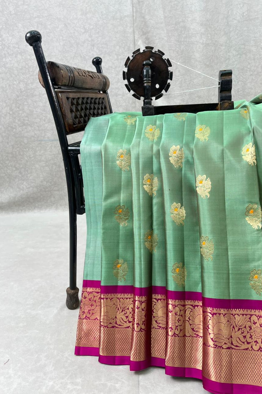 KANCHIPURAM PURE SILK HANDLOOM SAREE – Gadwal Weavers Society